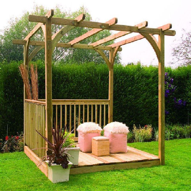 Forest Ultima Deck Kit including Pergola 8 x 8 (2.49m x 2.46m) - elbec ...