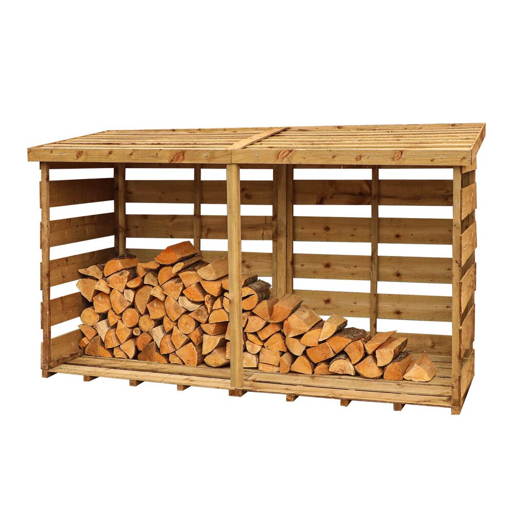 6 x 3 Mercia Budget Double Log Store - Pressure Treated - elbec garden ...