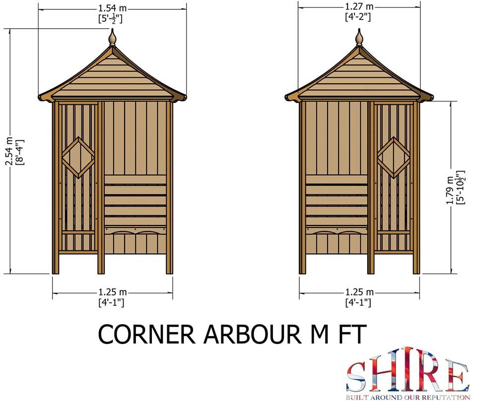 Shire Heritage Corner Arbour - Pressure Treated - elbec garden buildings