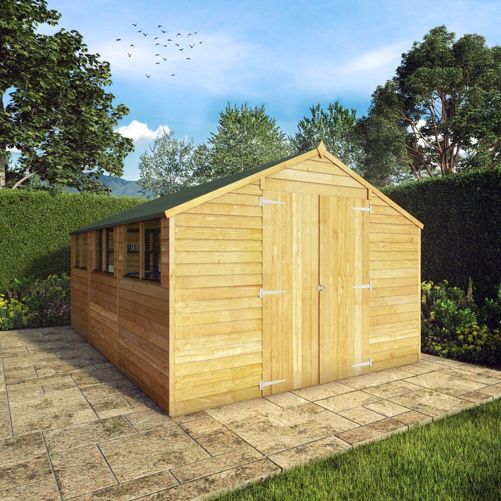 15 x 10 Mercia Modular Overlap Shed - elbec garden buildings