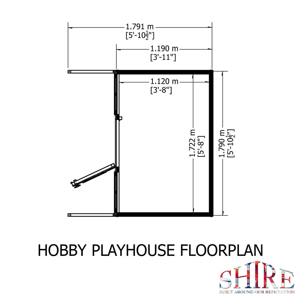 Shire Hobby Playhouse 6 x 4 (1.79m x 1.19m) - elbec garden buildings