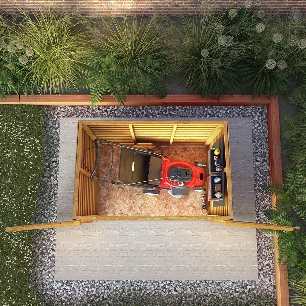 Mercia Overlap Pent Mower Store 3 x 5 (0.94m x 1.42m) - elbec garden ...