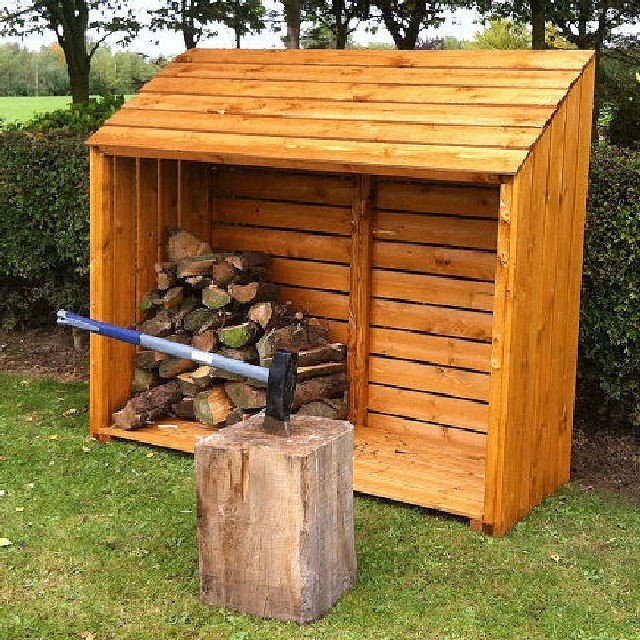 Shire Log Store 5 x 2 (1.51m x 0.57m) - elbec garden buildings