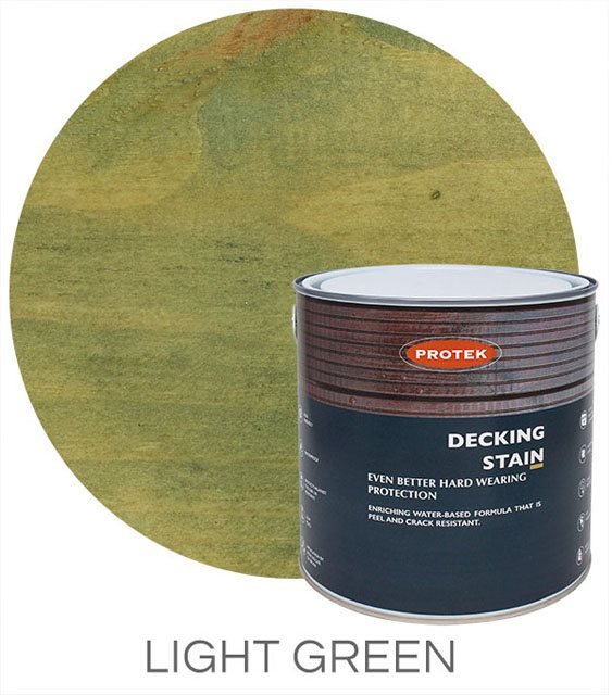 Protek Decking Stain 2.5 Litres - Light Green - elbec garden buildings