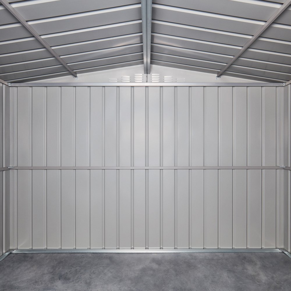 10 x 15 Globel Apex Metal Garage in Grey - elbec - elbec garden buildings