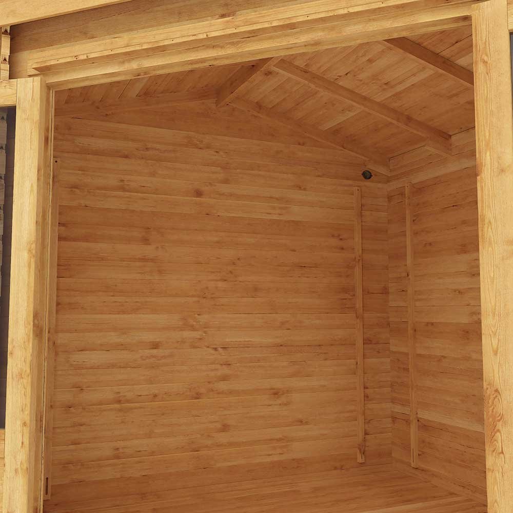 10 x 10 Mercia Corner Log Cabin 28mm Logs - double glazed as standard ...
