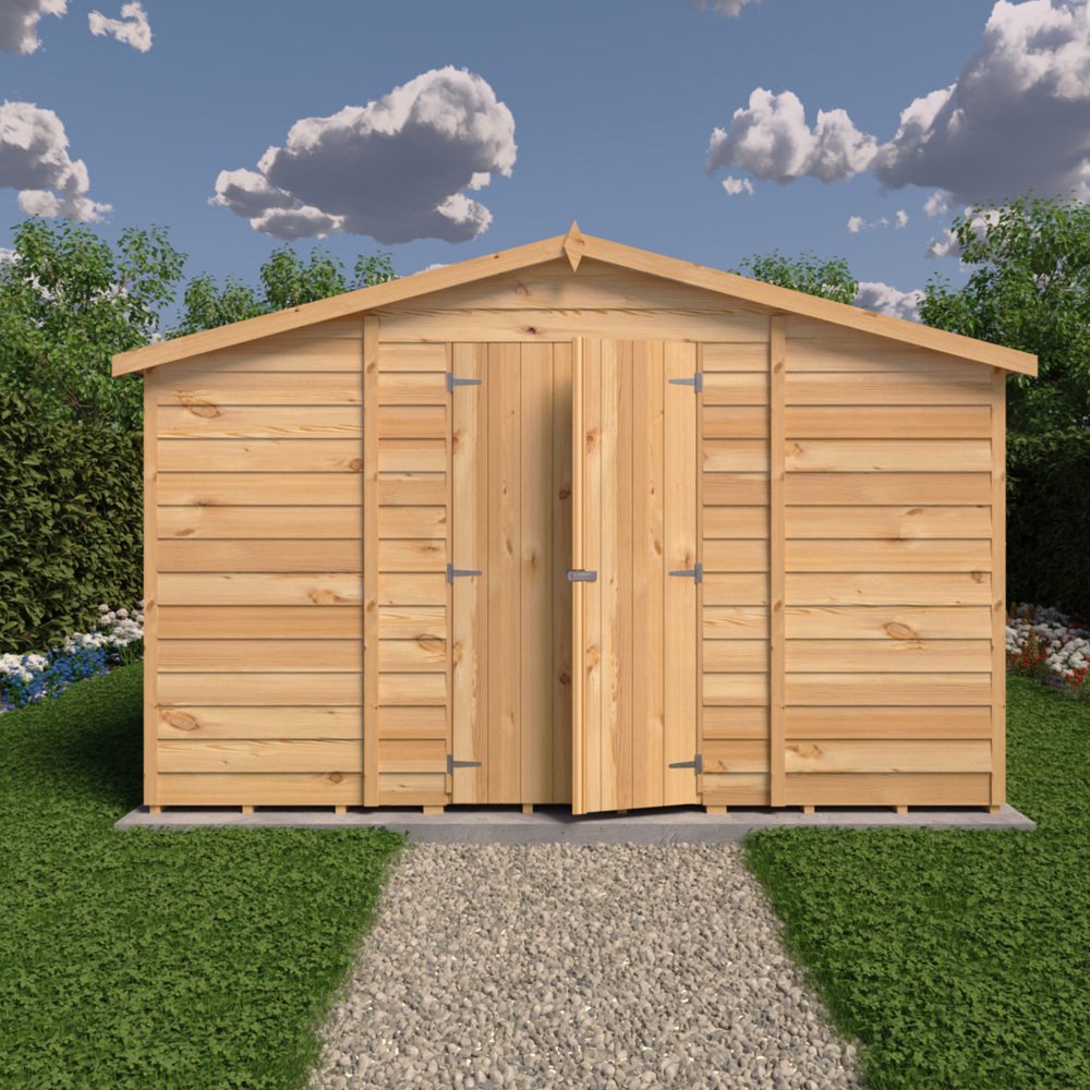 15 x 10 Shire Value Overlap Workshop Shed with Double Doors - elbec ...