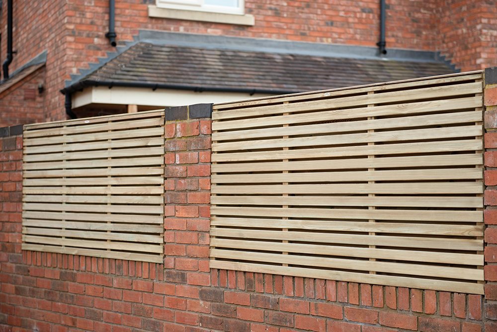 3ft High x 6ft Wide Forest Double-Sided Slatted Fence Panel - Pressure ...