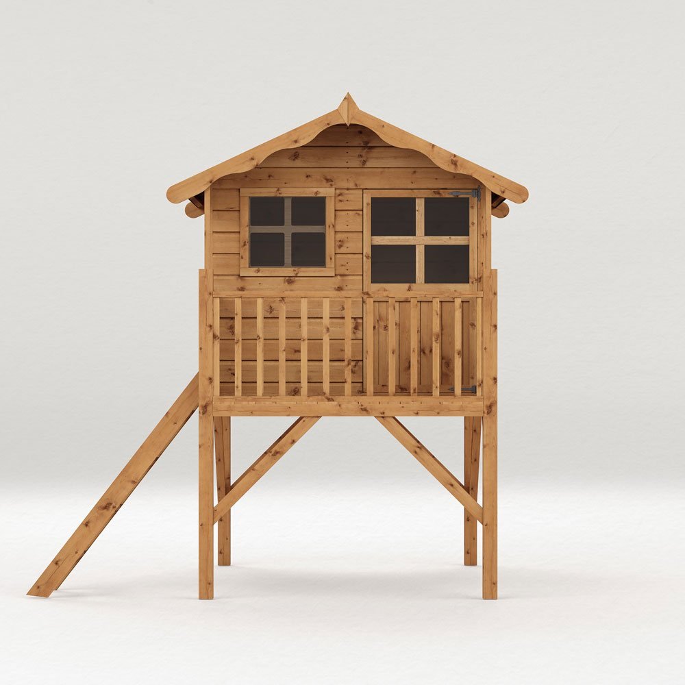 5 x 5 (1.49m x 1.51m) Mercia Poppy Playhouse with Tower - elbec garden ...
