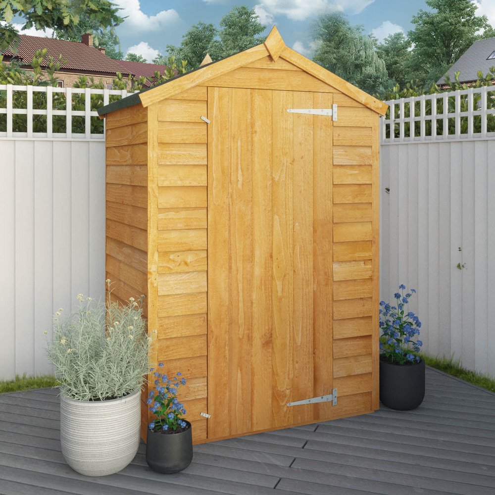 4 x 3 Mercia Overlap Apex Wooden Garden Shed - elbec garden buildings