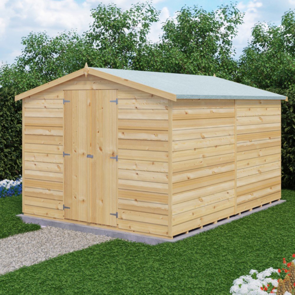 Shire 10 x 8 Overlap Apex Garden Shed - No Windows - elbec garden buildings
