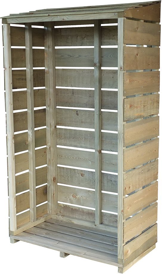 3 x 1.5 Shire Tall Wall Log Store - Pressure Treated - elbec garden ...