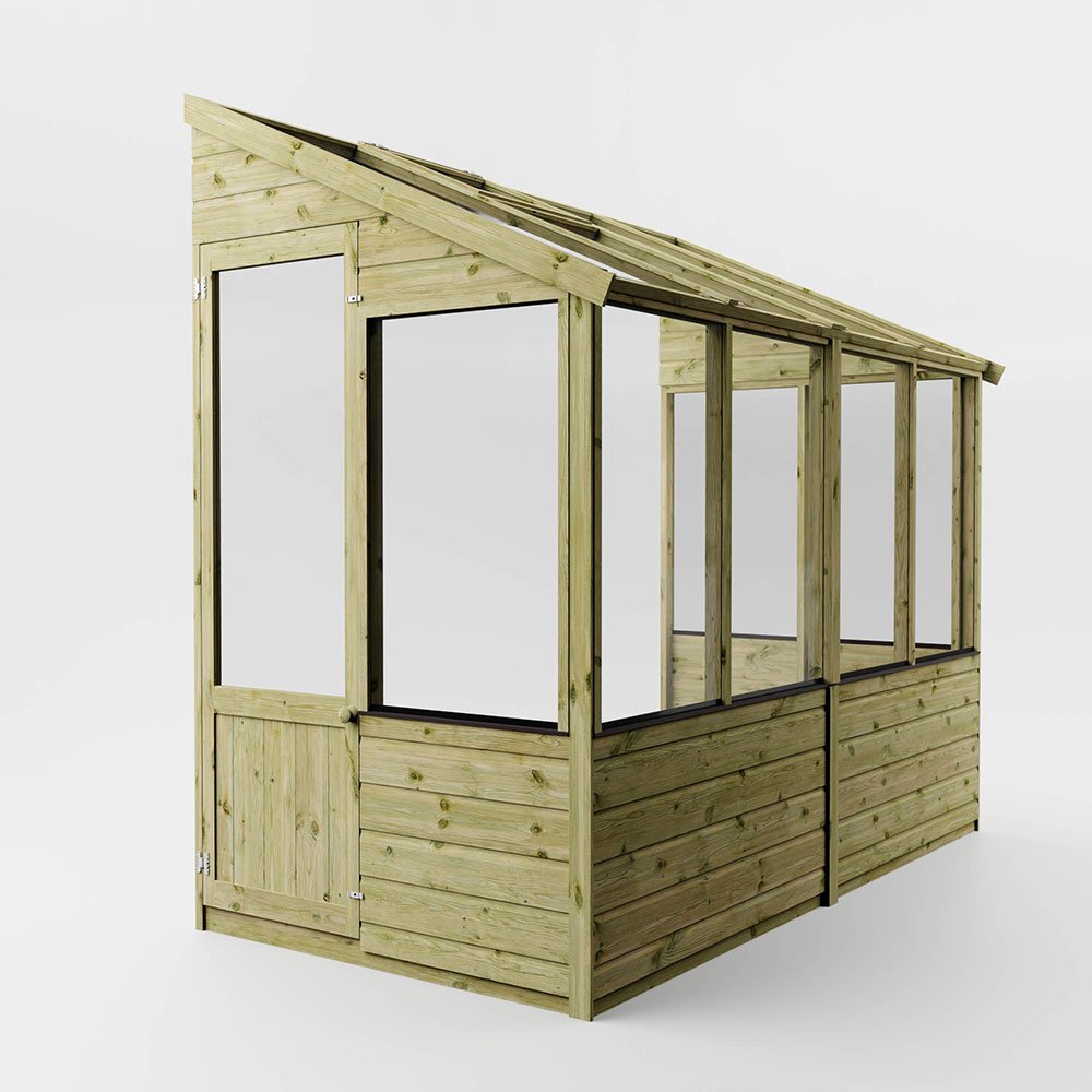 8 x 4 Mercia Evesham Lean-to Greenhouse - elbec garden buildings
