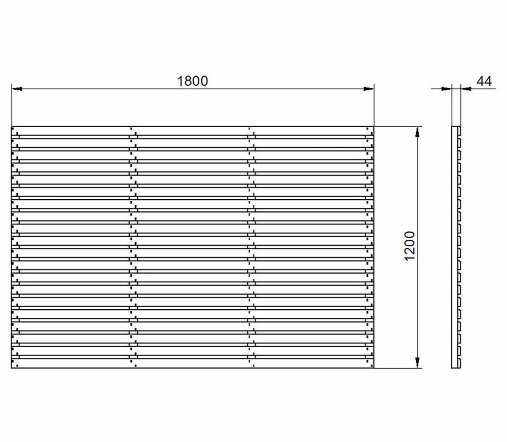 4ft High Forest Contemporary Single Slatted Fence Panel - Pressure ...