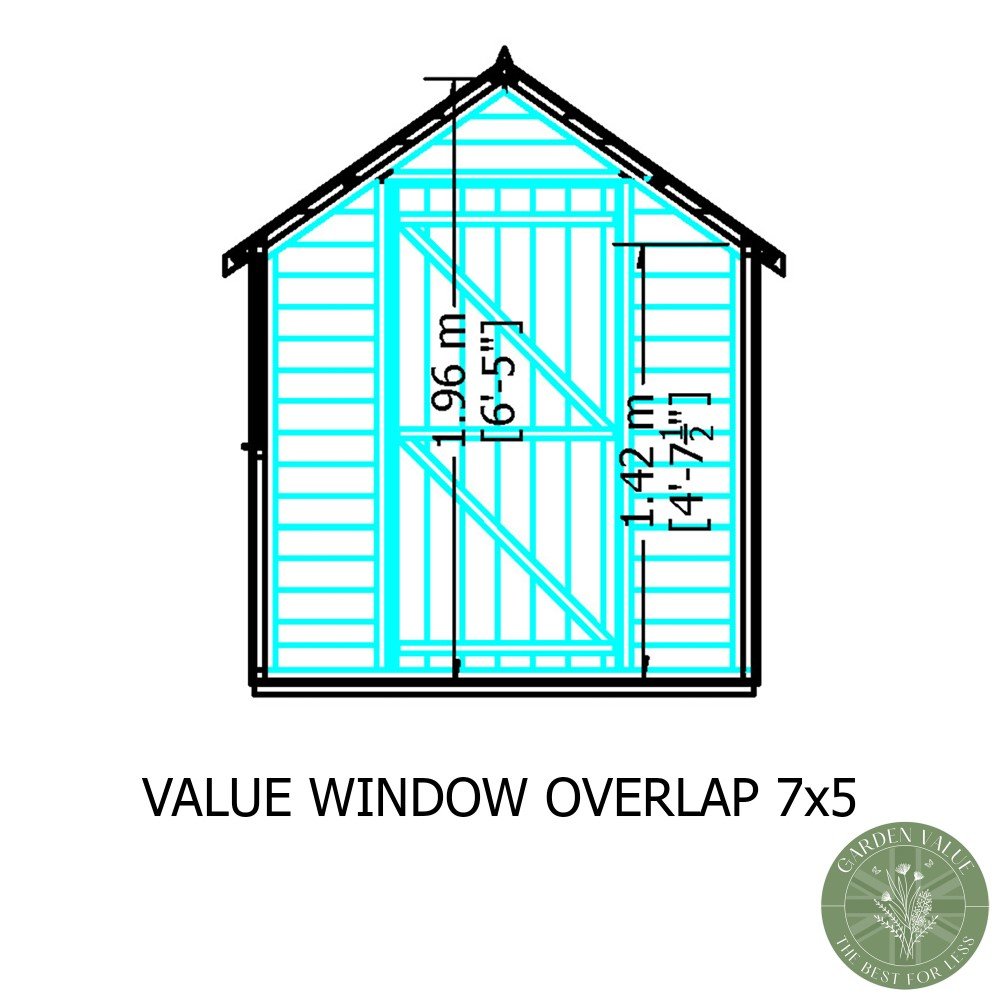 7 x 5 Shire Value Overlap Shed - elbec garden buildings