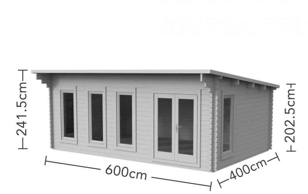 13 x 20 Forest Wolverley Log Cabin - 45mm Logs - elbec garden buildings
