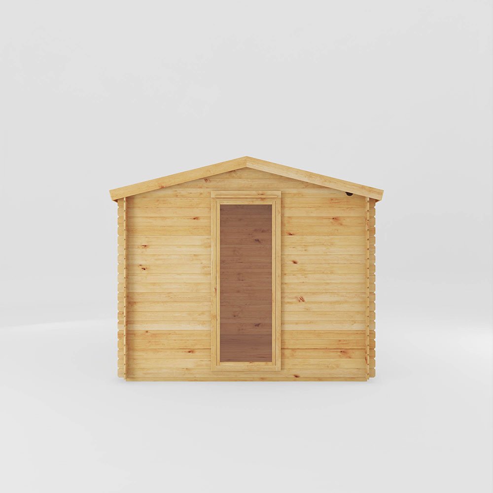 12 x 10 Mercia Reverse Apex Log Cabin in 19mm Logs - elbec garden buildings