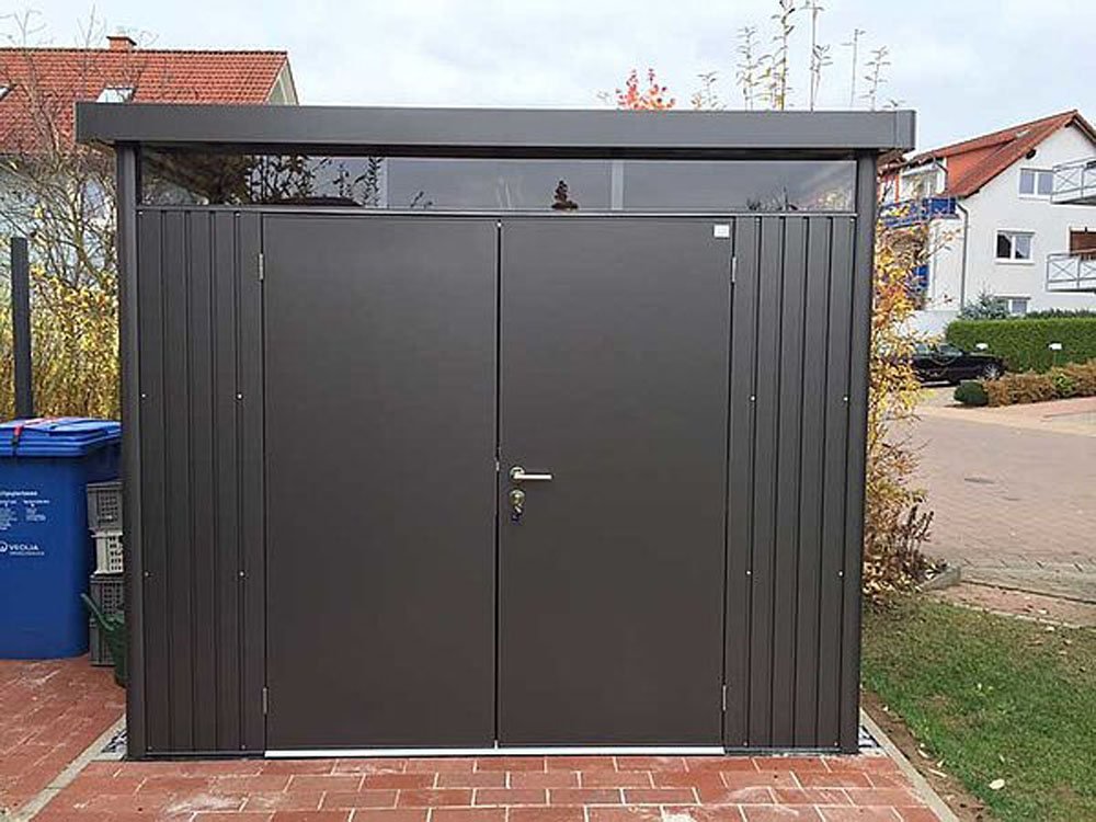 9 x 6 Biohort HighLine H2 Metal Shed - Double Door - elbec garden buildings