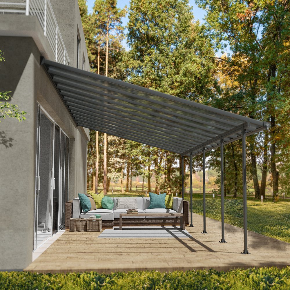 13 x 26 (4.00m x 7.32m) Palram Canopia Feria Grey Clear Patio Cover ...