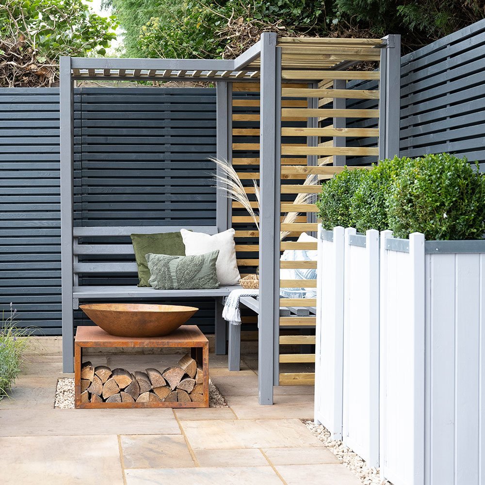 Forest Firenze Corner Garden Arbour Seat - Pressure Treated - 5’11 x 5 ...
