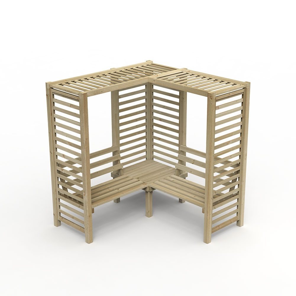 Forest Firenze Corner Garden Arbour Seat - Pressure Treated - 5’11 x 5 ...