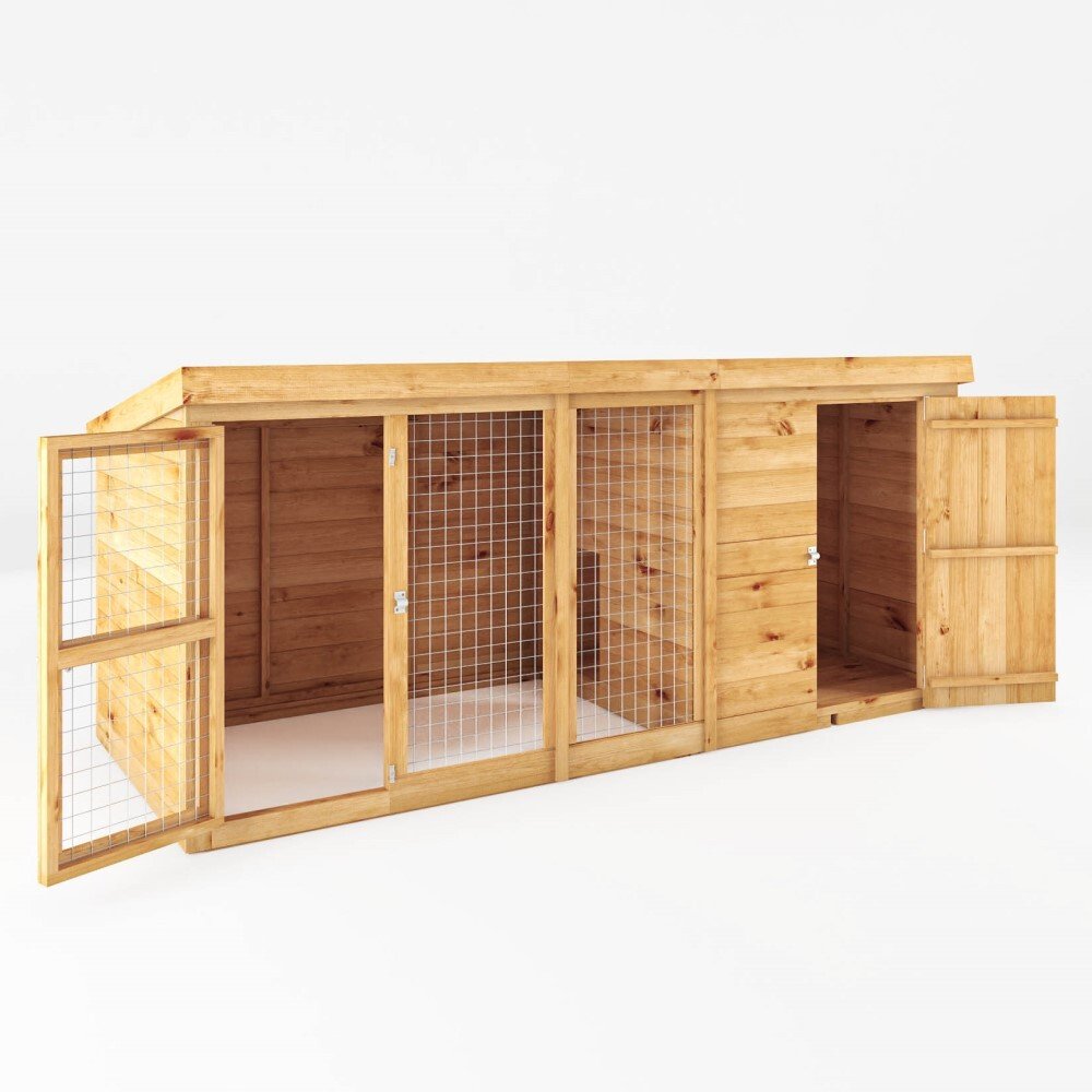 10 x 4 Mercia Tongue and Groove Berkshire Dog Kennel & Run - elbec ...