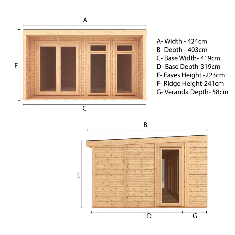 4 x 3m Cresswell Insulated Garden Room - elbec garden buildings