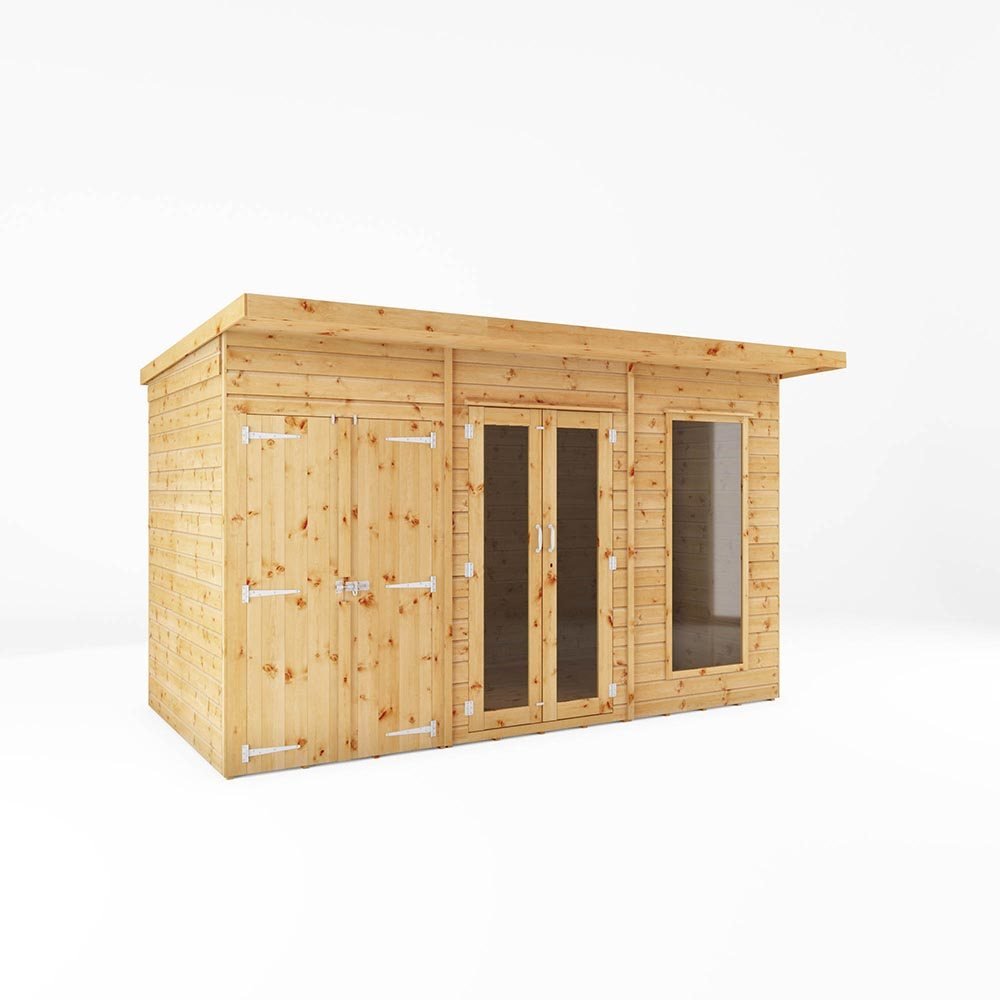 12 x 6 Maine Summerhouse with Side Shed - elbec garden buildings