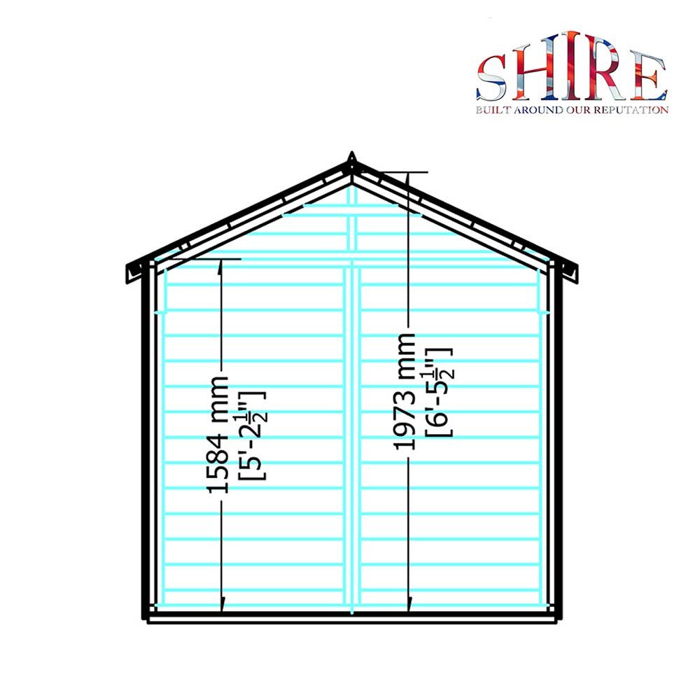 12x6 Shire Warwick Apex Shed Double Door - elbec garden buildings