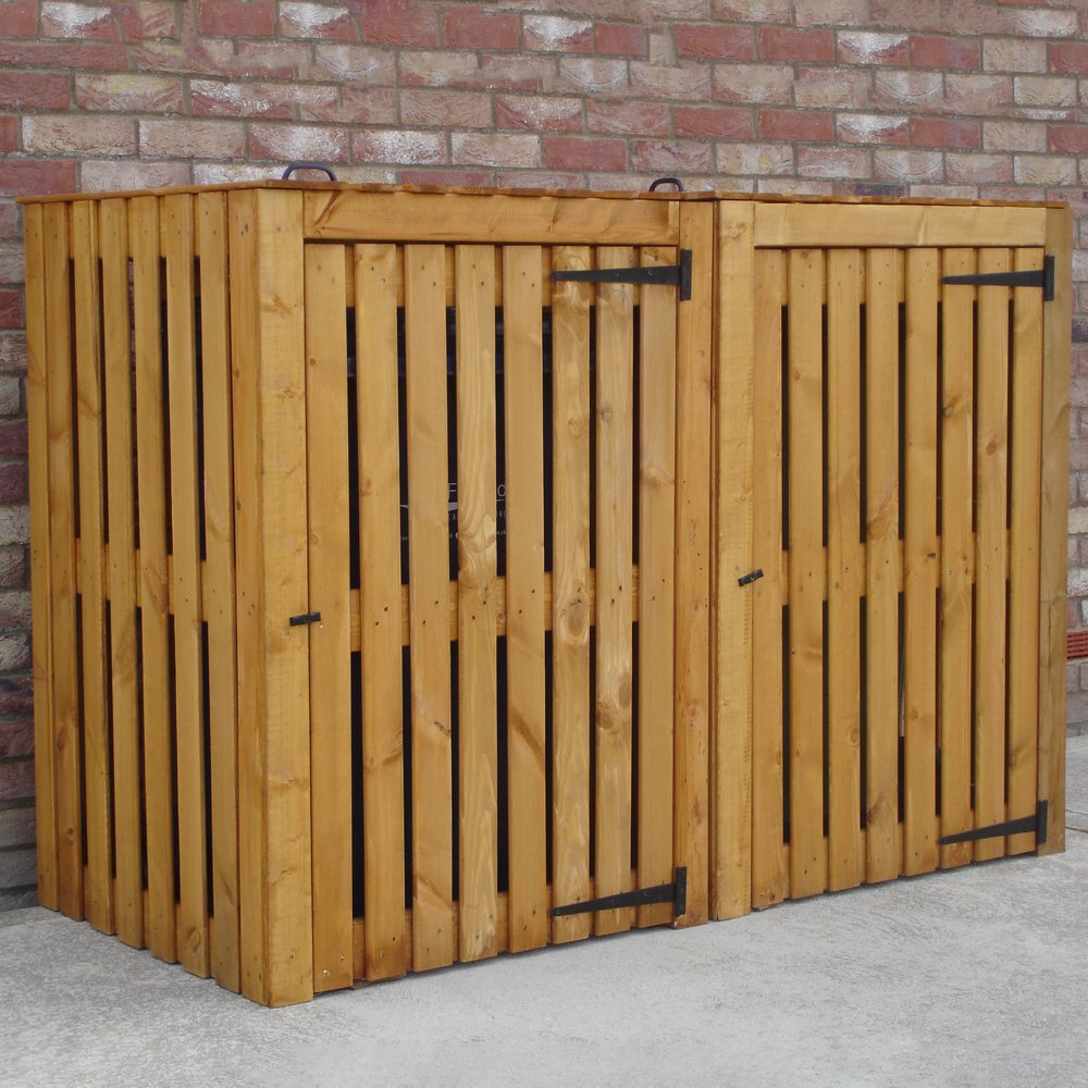 6 x 3 Shire Wooden Wheelie Bin Store - Double Bin - elbec garden buildings
