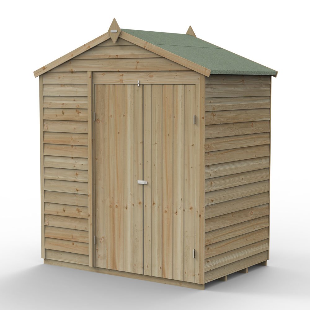 Forest 6x4 4Life Overlap Apex Shed No Windows - elbec garden buildings