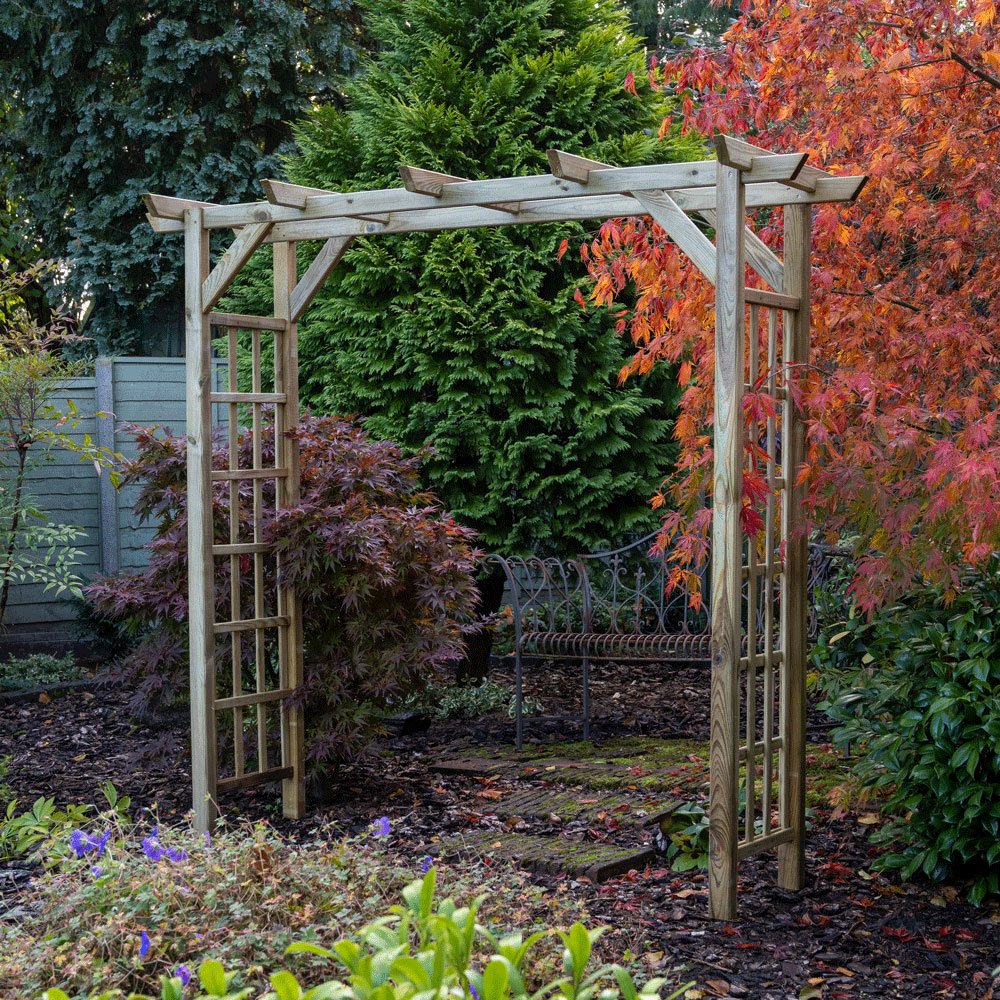 Forest Classic Flat Top Garden Arch - elbec garden buildings