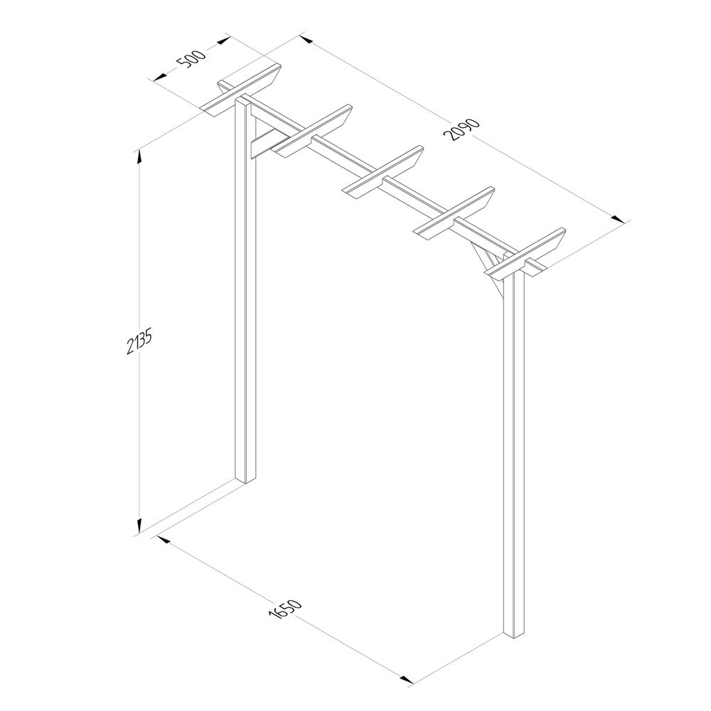 Forest Hanbury Flat Top Garden Arch - elbec garden buildings
