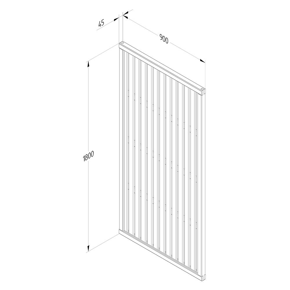 Forest Vertical Slatted Screen 6x3m - elbec garden buildings