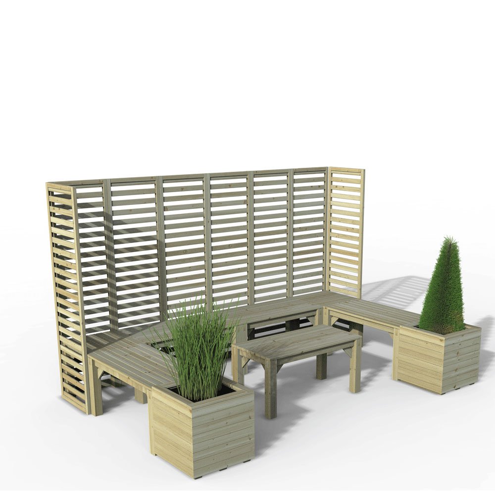 Forest Modular Wooden Garden Seating Set Number 4 - elbec garden buildings
