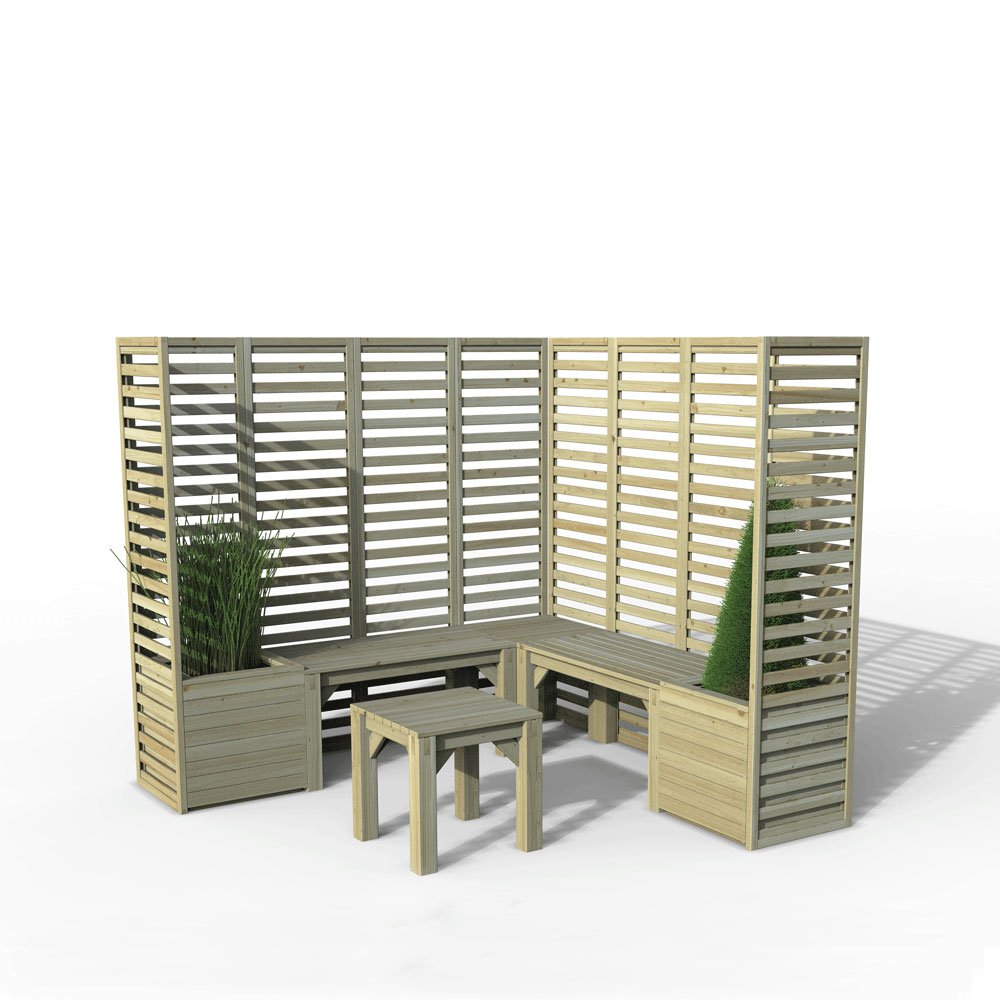 Forest Modular Wooden Garden Seating Set Number 3 - elbec garden buildings