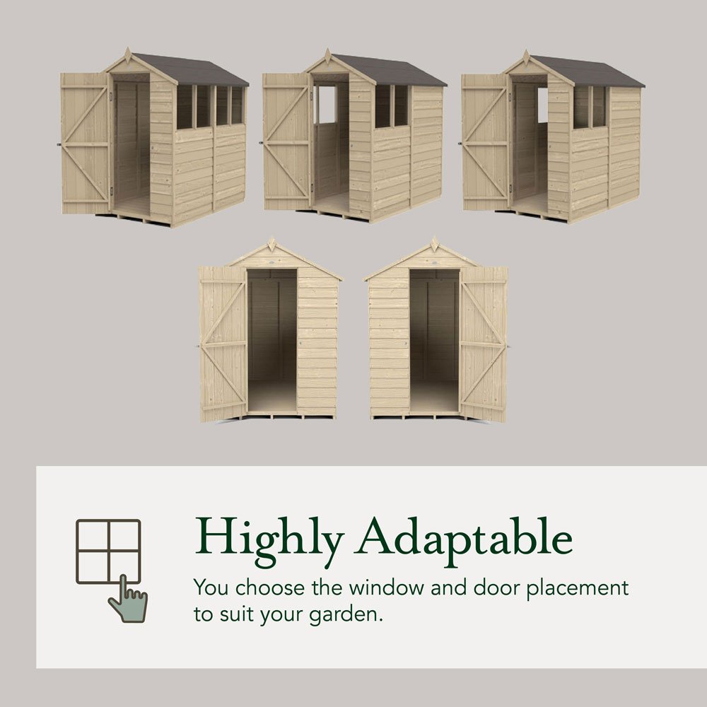 Forest 4x3 4Life Overlap Apex Shed - elbec garden buildings