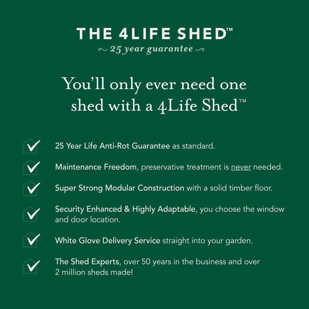 Forest 8x6 4Life Apex Shed with Double Doors & Lean-to - elbec garden ...