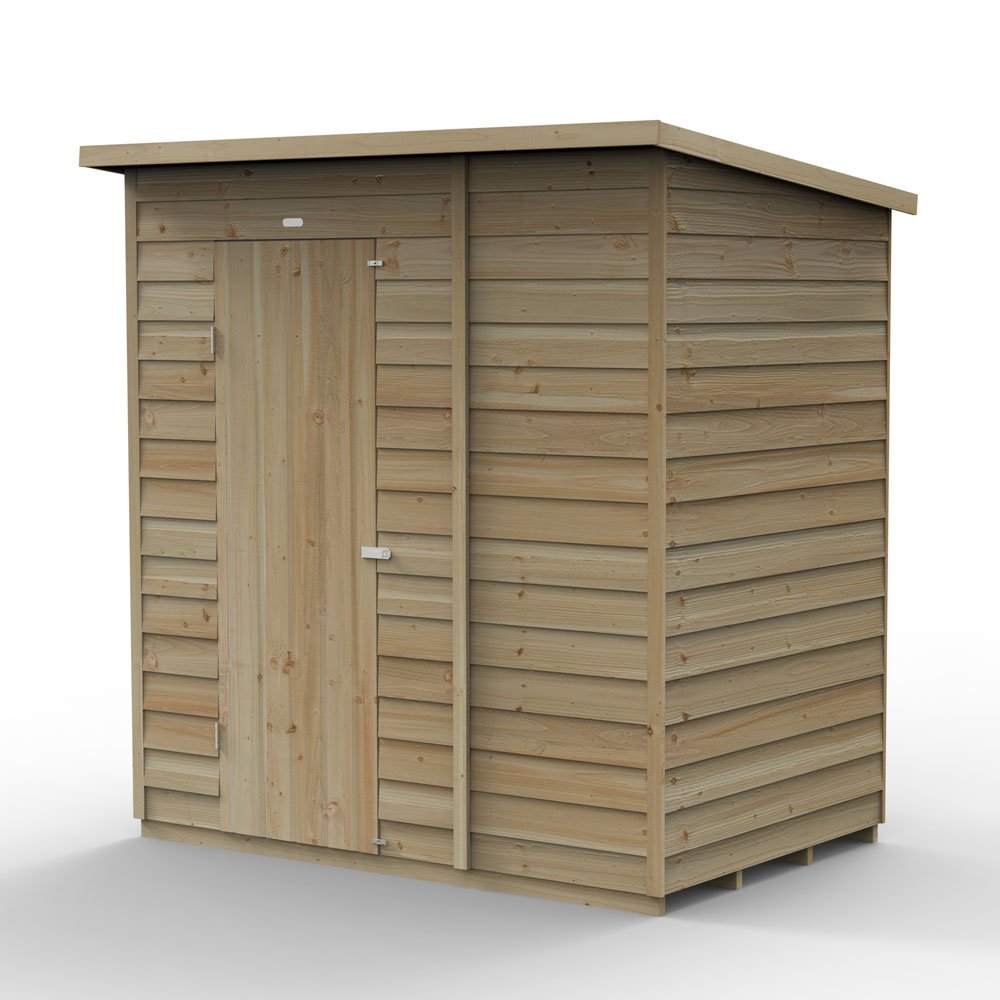 Forest 6x4 4Life Overlap Pent Shed No Windows - elbec garden buildings