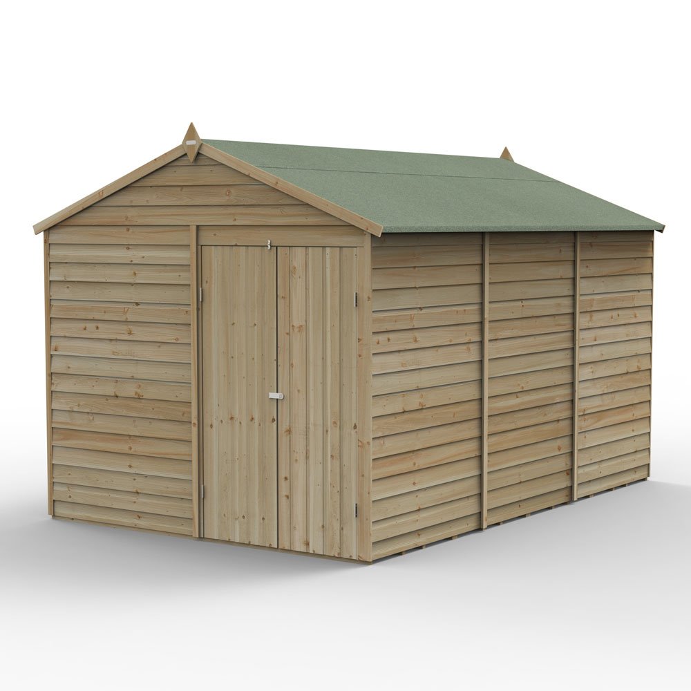 Forest 12x8 4Life Overlap Apex Shed No Windows - elbec garden buildings