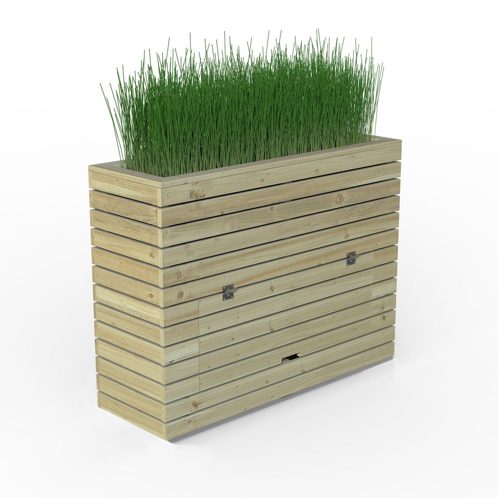Forest Linear Wooden Planter with Storage - elbec garden buildings