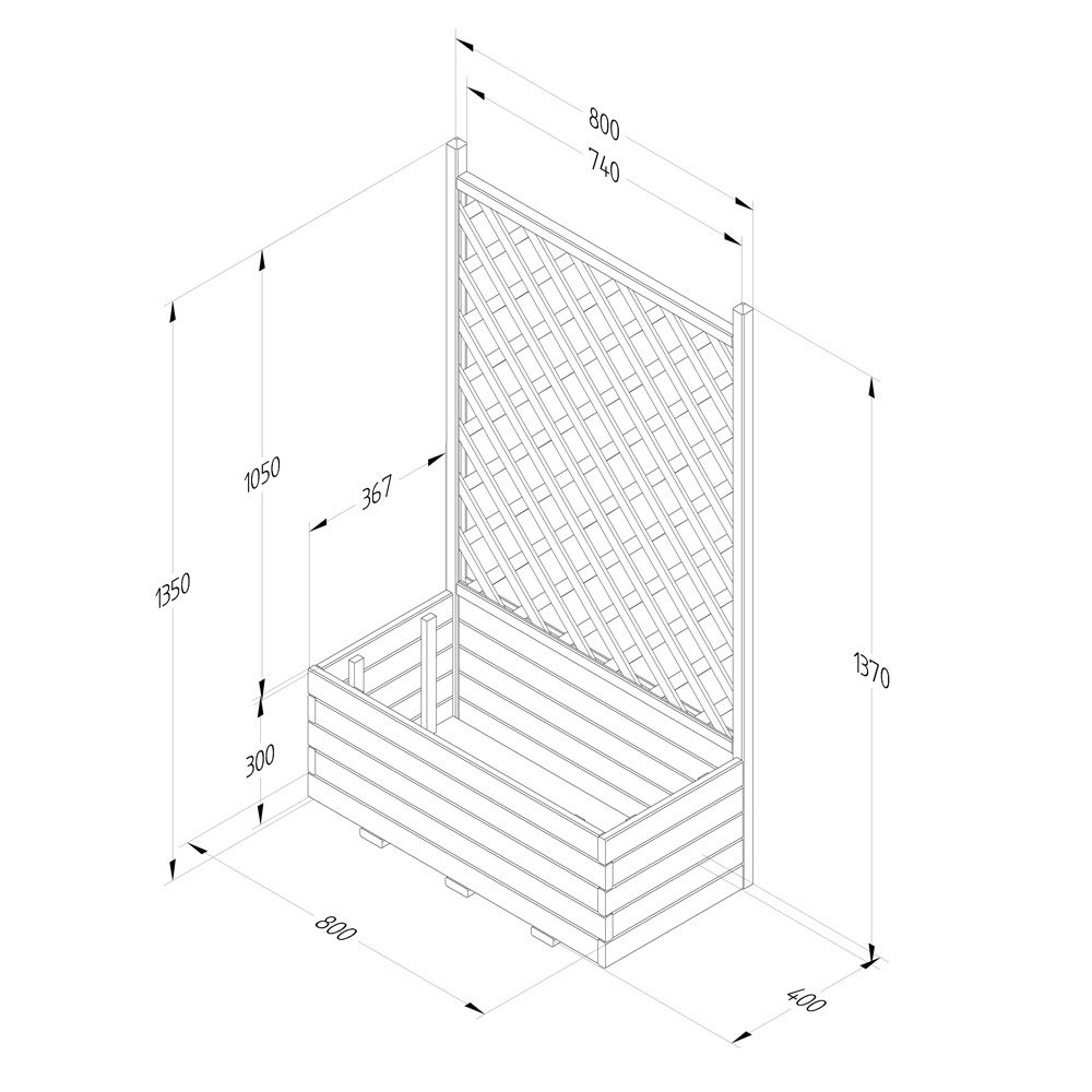 Forest Trellis Planter - elbec garden buildings