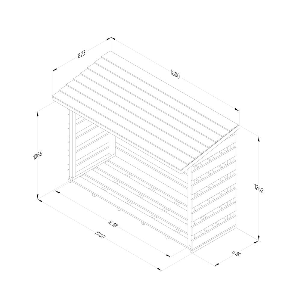 Forest Large Pent Log Store - elbec garden buildings
