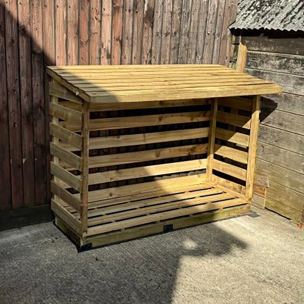 Forest Large Pent Log Store - elbec garden buildings