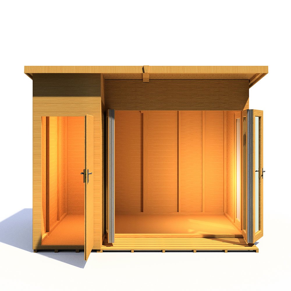 Shire Aster Summerhouse with Side Storage 10x8 - elbec garden buildings