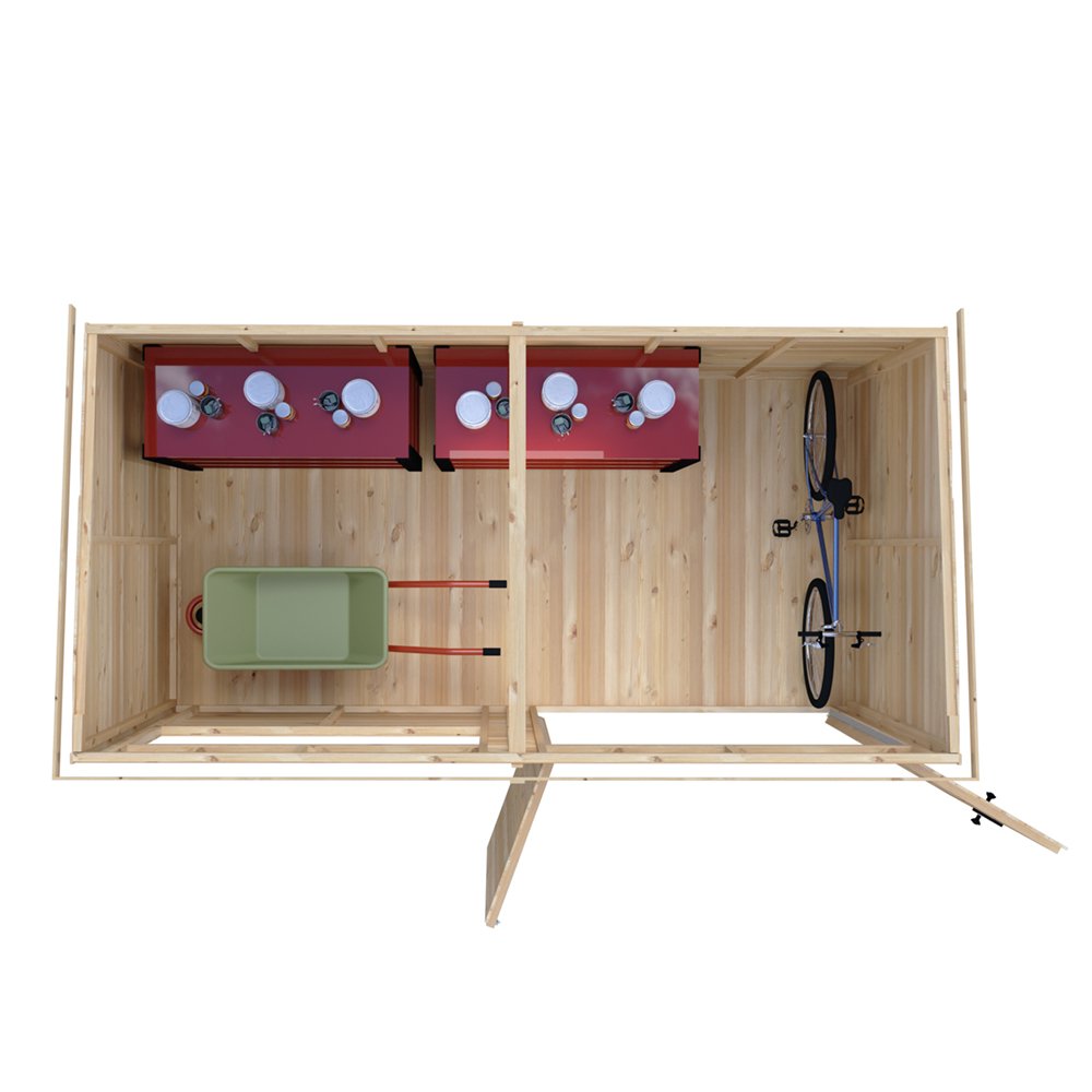 12x6 Shire Ranger Pent Shed With Double Doors - elbec garden buildings