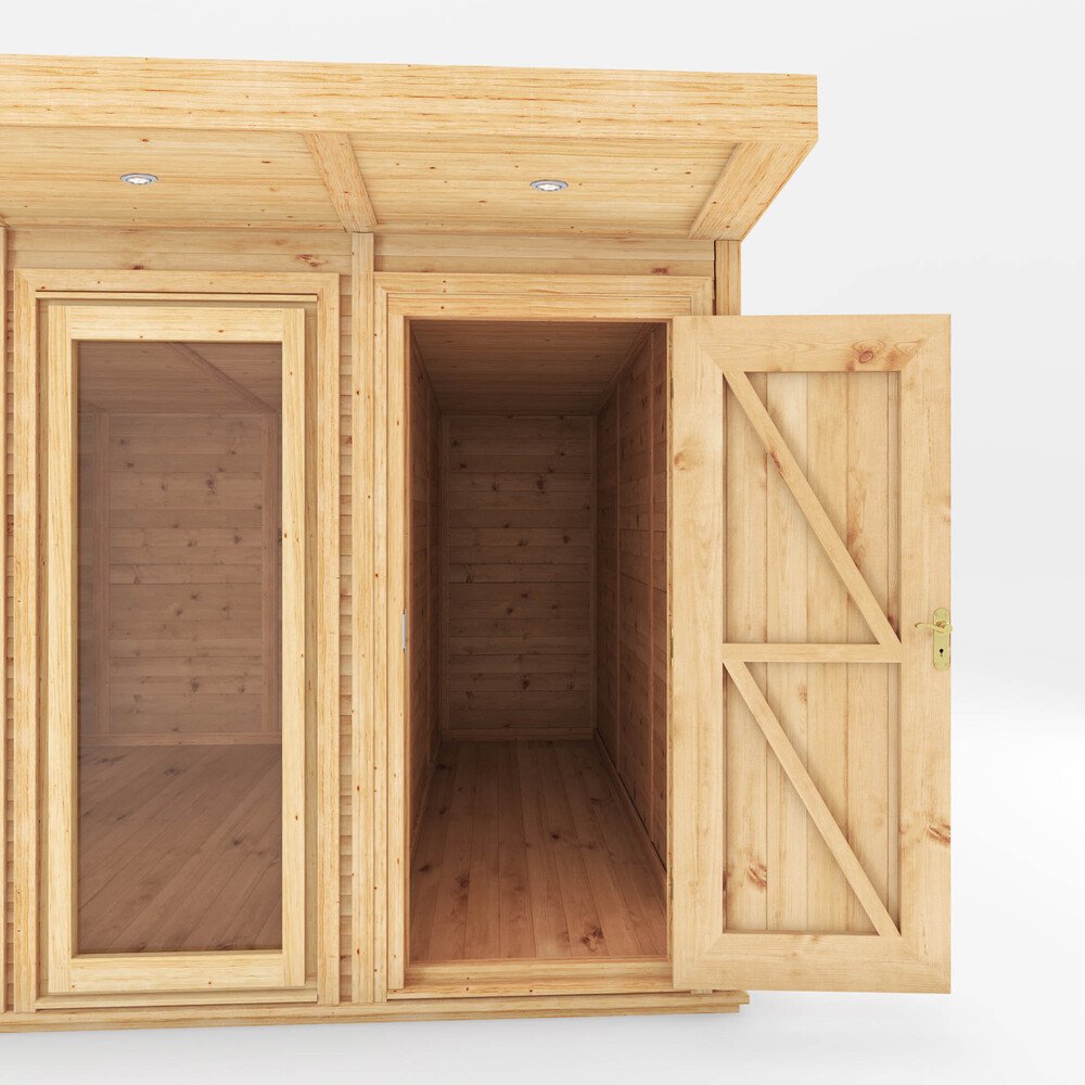 4mx3m Insulated Garden Room + Side Shed - elbec garden buildings