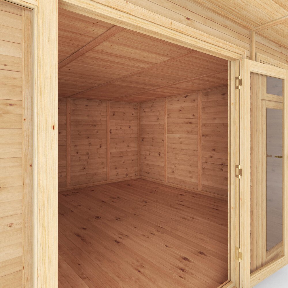 5mx4m Insulated Garden Room + Side Shed - elbec garden buildings