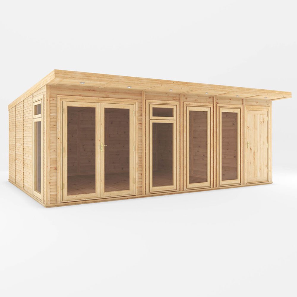 6mx4m Insulated Garden Room + Side Shed - elbec garden buildings