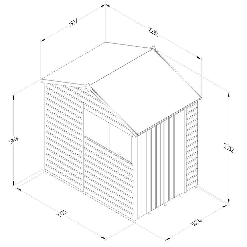7x5 Forest Beckwood Reverse Apex Shed - elbec garden buildings